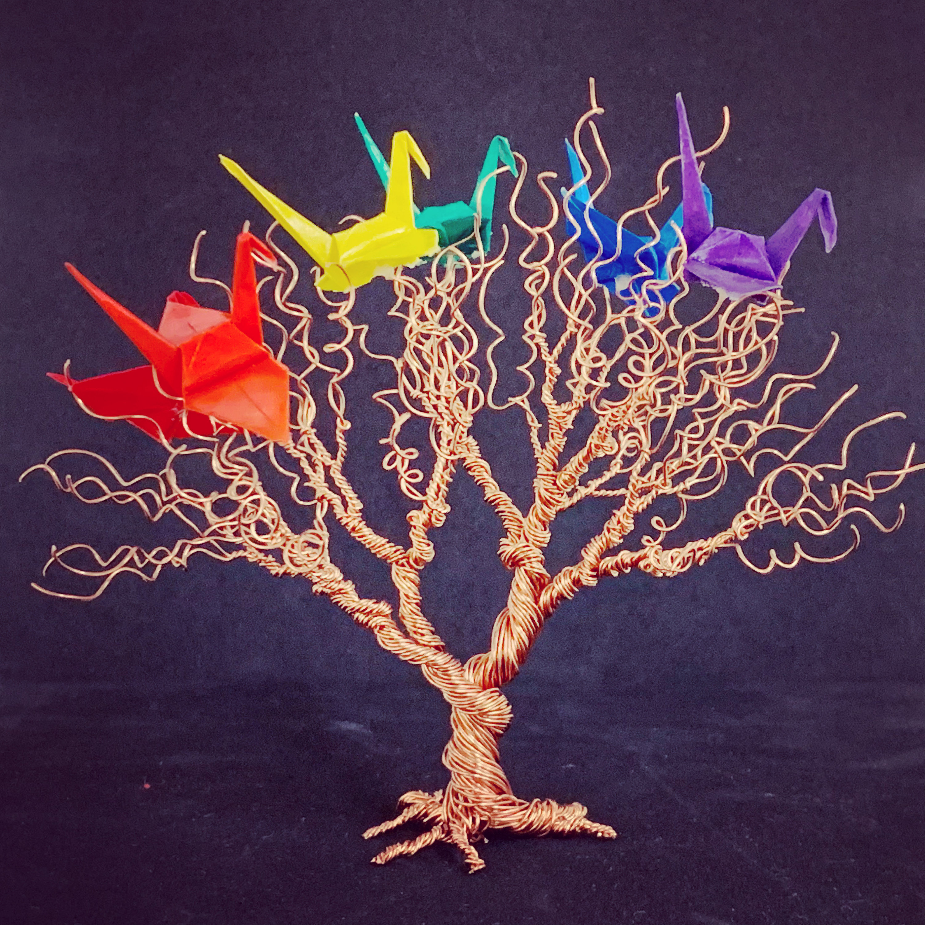 Rainbow Crane Wire Tree Statue, Pride Flag Minimalistic Wire Tree of ...