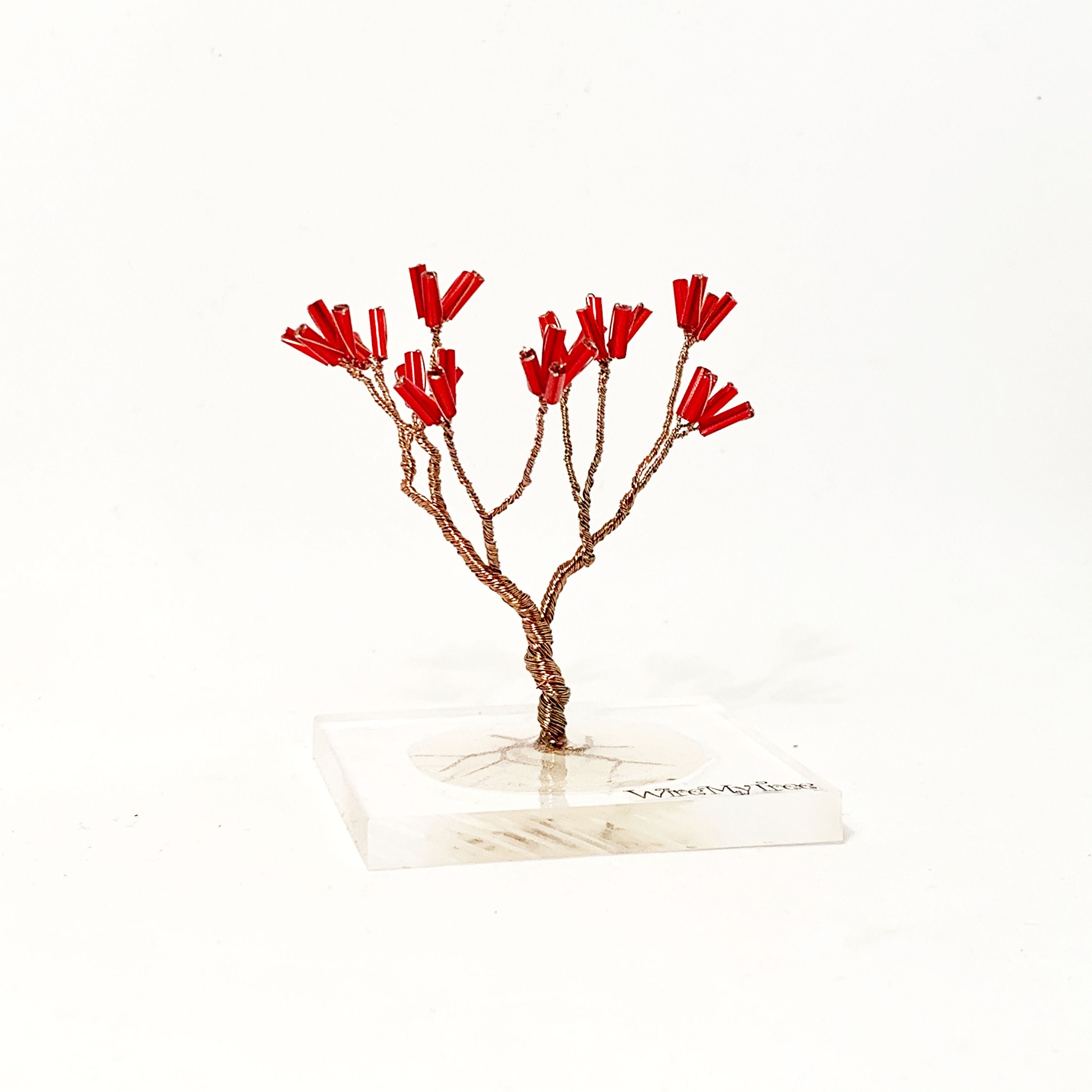 Red Joshua Wire Tree of Life, Minimal Valentine Home Decor, Ruby Yucca ...