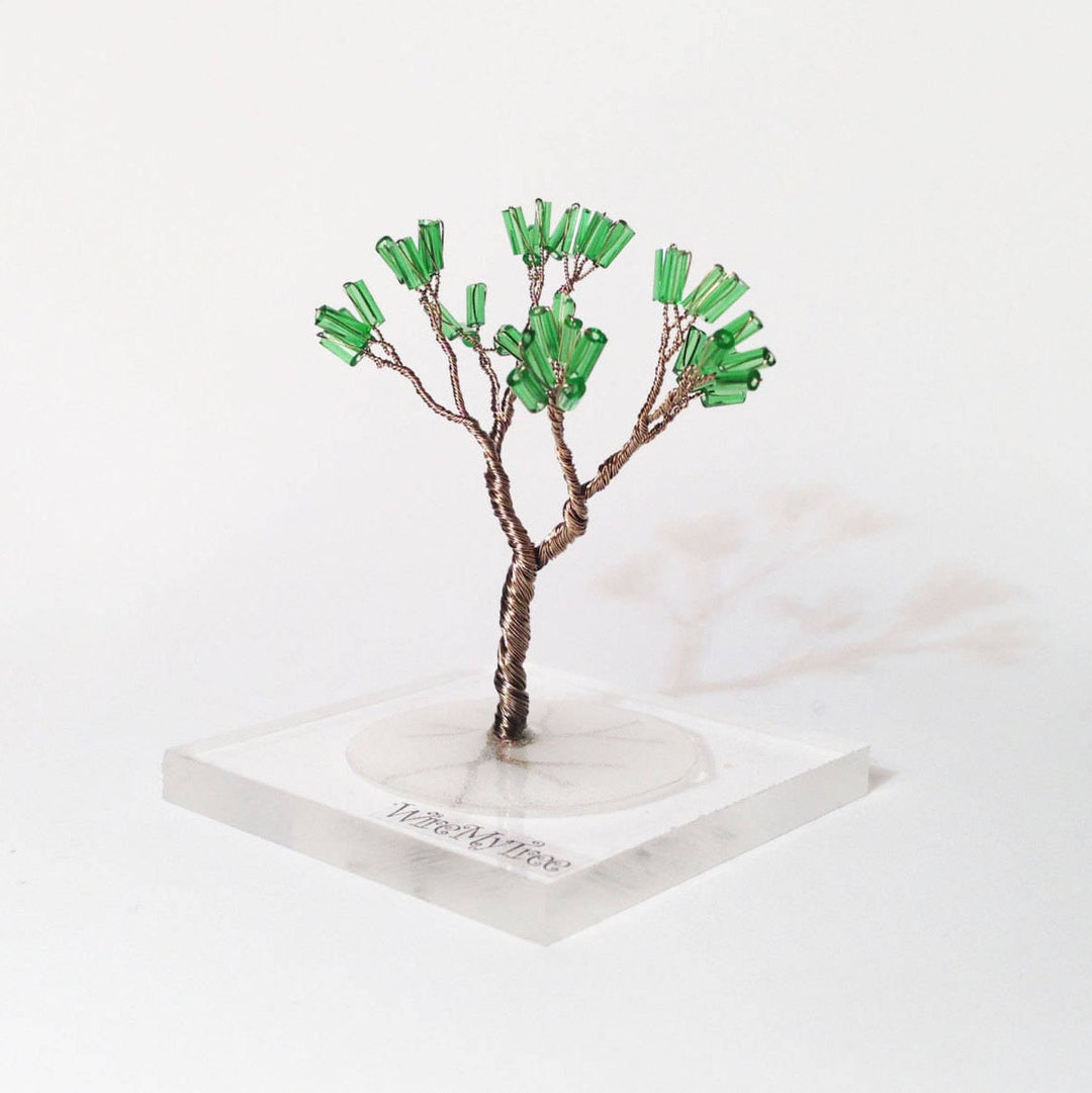 Forest Green Joshua Art Tree Statue Resin Plexiglass Base, Yucca Palm ...