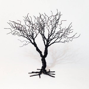 Black Minimal Art Wire Tree Statue, Creepy Spooky Miniature Home ...