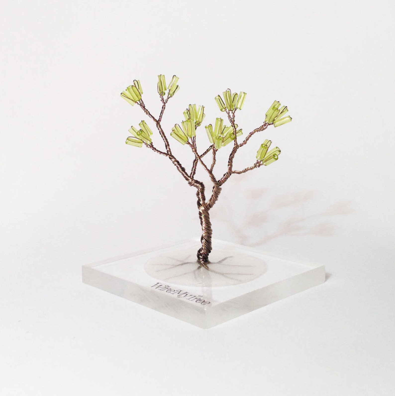 Green Joshua Art Tree Statue Resin Plexi Base, Yucca Palm Tree Minimal ...