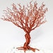 Copper Minimal Wire Art Tree Sculpture, Warm Gold Miniature Art Statue ...
