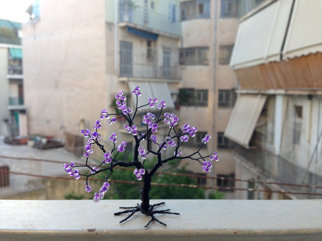 Jacaranda Tree, Black Purple Miniature Wrapped Wire Tree of Life ...