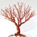 Copper Minimal Wire Art Tree Sculpture, Warm Gold Miniature Art Statue ...