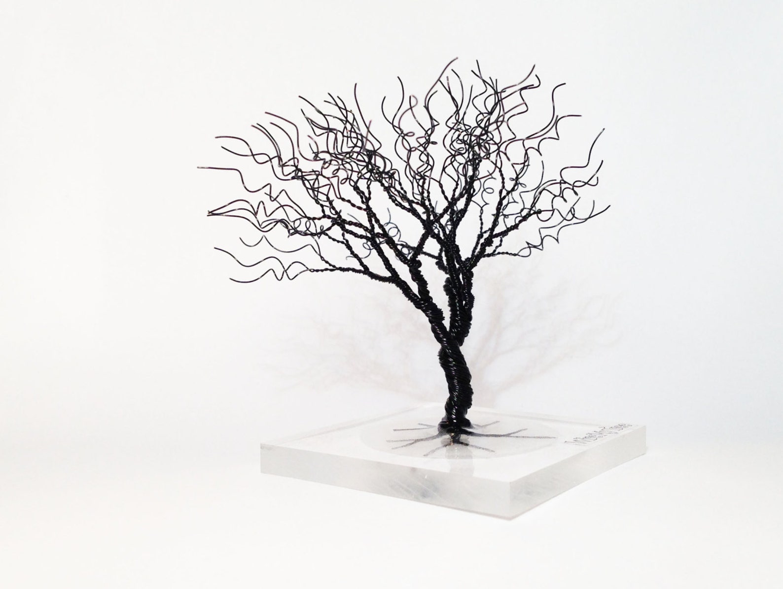 Black Minimal Art Wire Tree Statue, Creepy Spooky Miniature Home ...