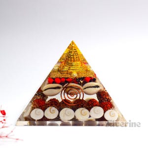 Golden Resin Pyramid for Peace, Prosperity & Home Decor - Etsy