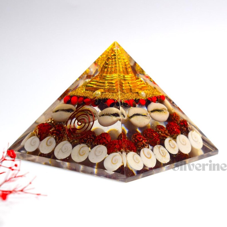 Golden Resin Pyramid for Peace, Prosperity & Home Decor - Etsy