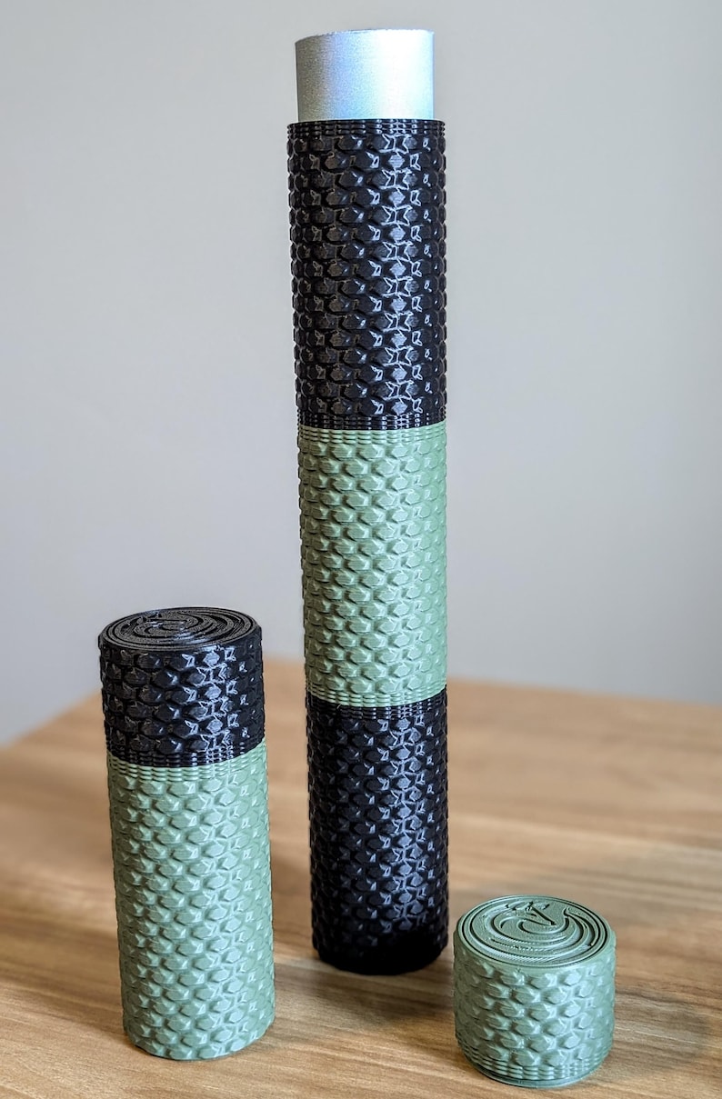 3D Printable Playmat Case – Dragon Scale Design, Screw-together Tube ...