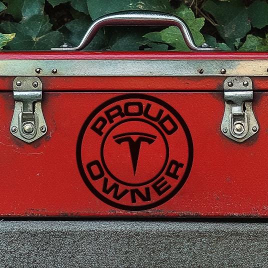 Tesla Proud Owner Emblem Vinyl Decal – Circular Sticker for Tesla ...