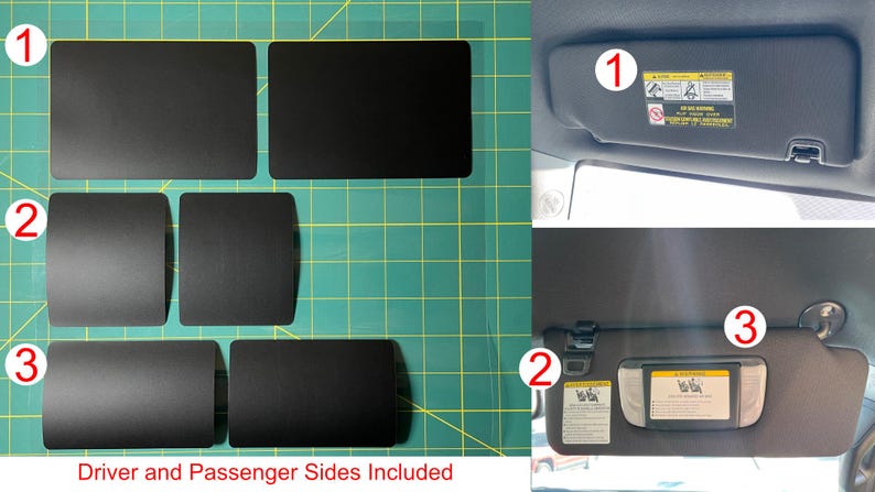 Toyota Tacoma Visor Warning Label Blackout Vinyl Decals – Driver ...