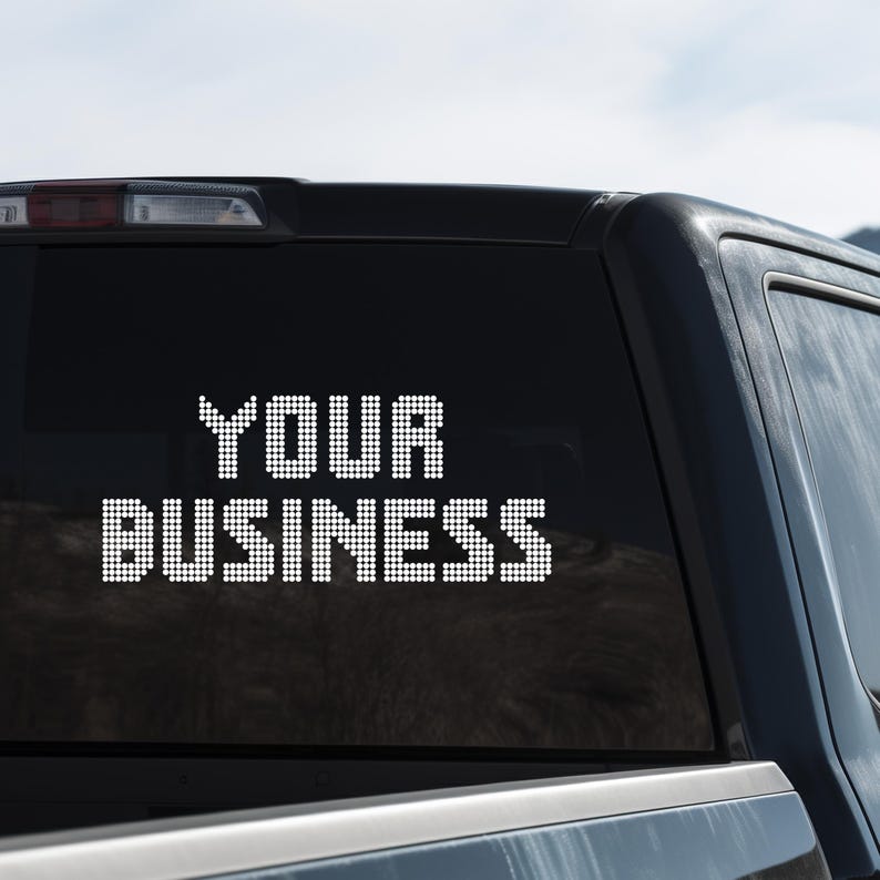 Custom Dot Matrix Vinyl Decal – Personalized Text, Retro Digital Style ...