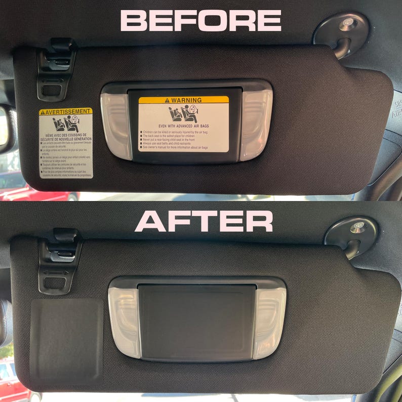 Toyota Tacoma Visor Warning Label Blackout Vinyl Decals – Driver ...