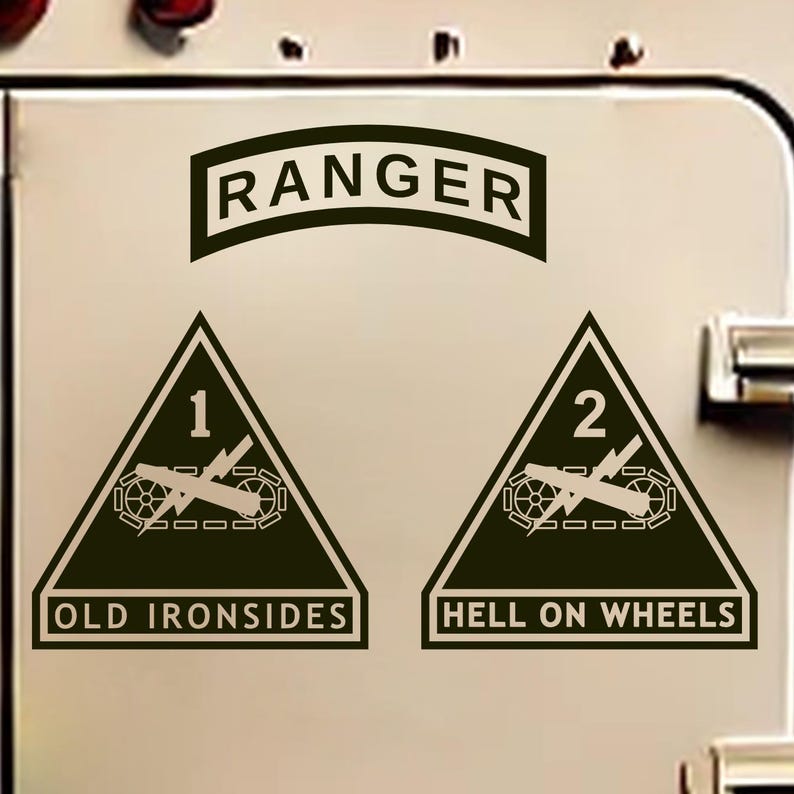 Custom US Army Unit Vinyl Decals - Infantry, Armored, Airborne & Ranger ...