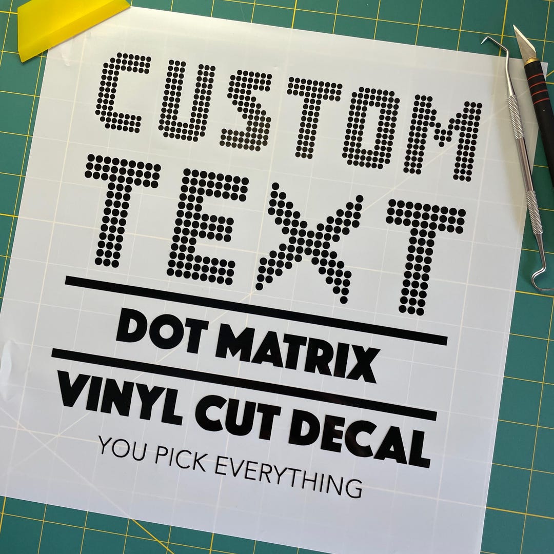 Custom Dot Matrix Vinyl Decal – Personalized Text, Retro Digital Style ...