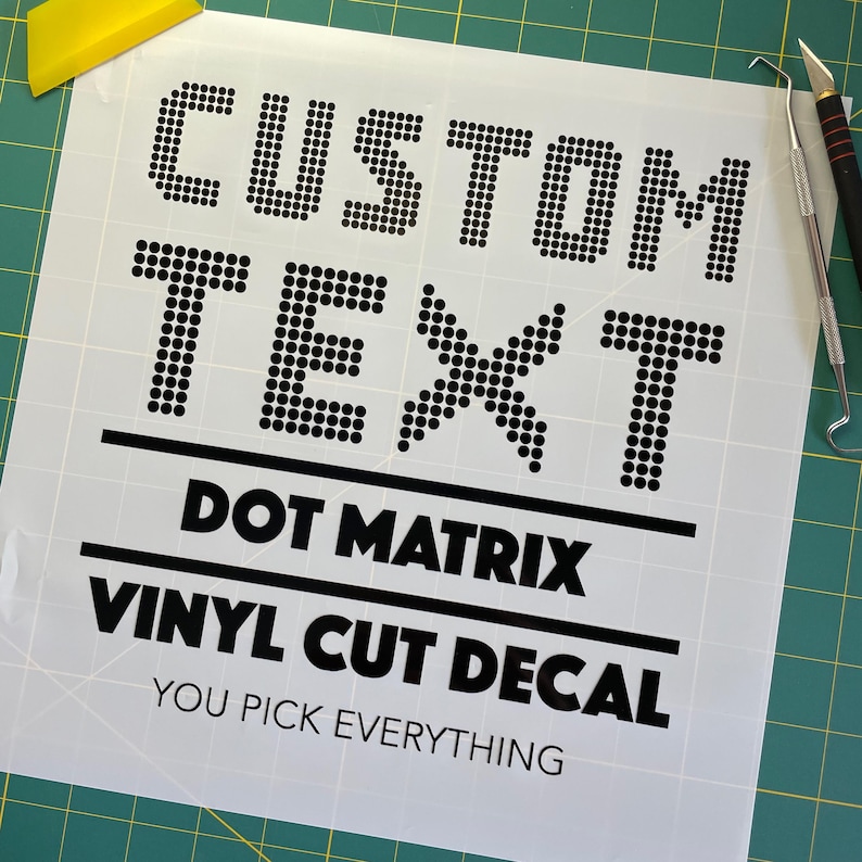 Custom Dot Matrix Vinyl Decal – Personalized Text, Retro Digital Style ...