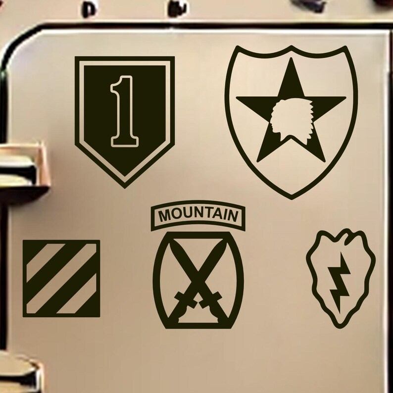 Custom US Army Unit Vinyl Decals - Infantry, Armored, Airborne & Ranger (5" to 32") - Multiple ...