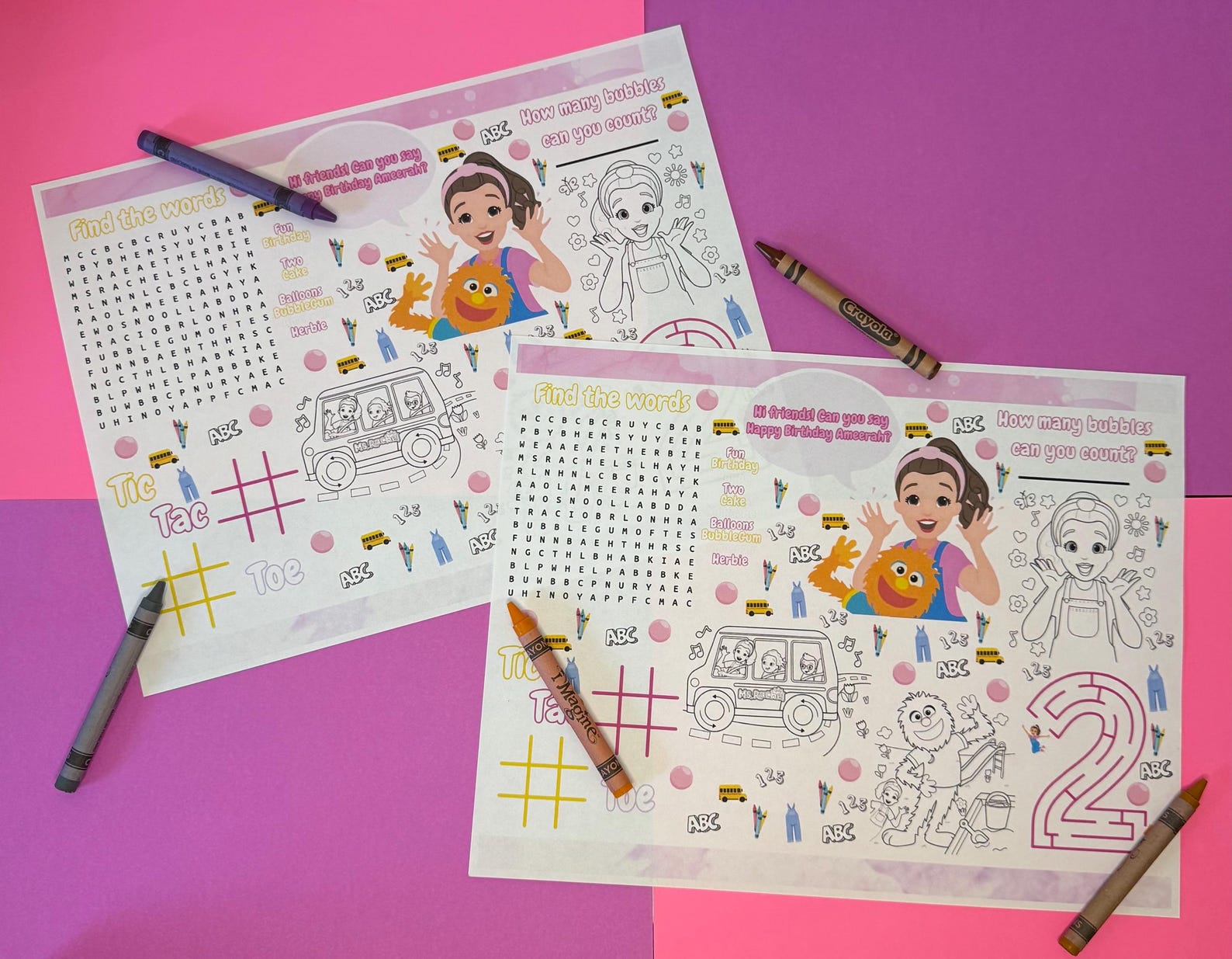 Ms. Rachel Activity Sheets, Ms.rachel Placemats, Ms. Rachel Coloring ...