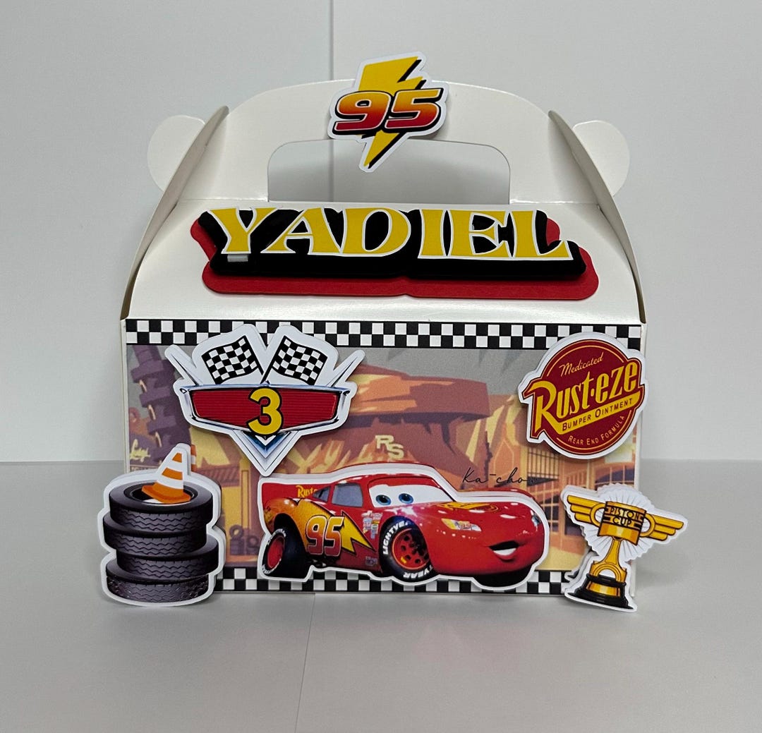 Lightning Mcqueen Treat Boxes, Cars Pixar Theme Party Favors, - Etsy