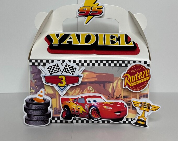 Lightning Mcqueen Treat Boxes, Cars Pixar Theme Party Favors, - Etsy