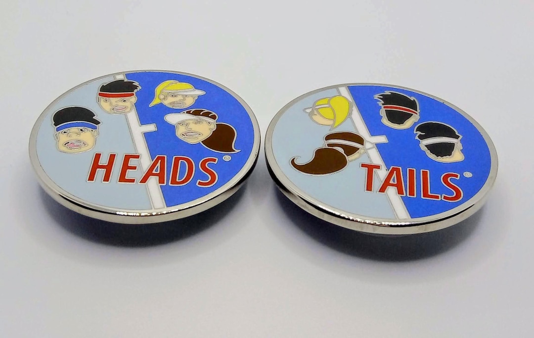 Tennis Coin Toss: Funny Animated Heads - Serve Decision Match Coin - Etsy