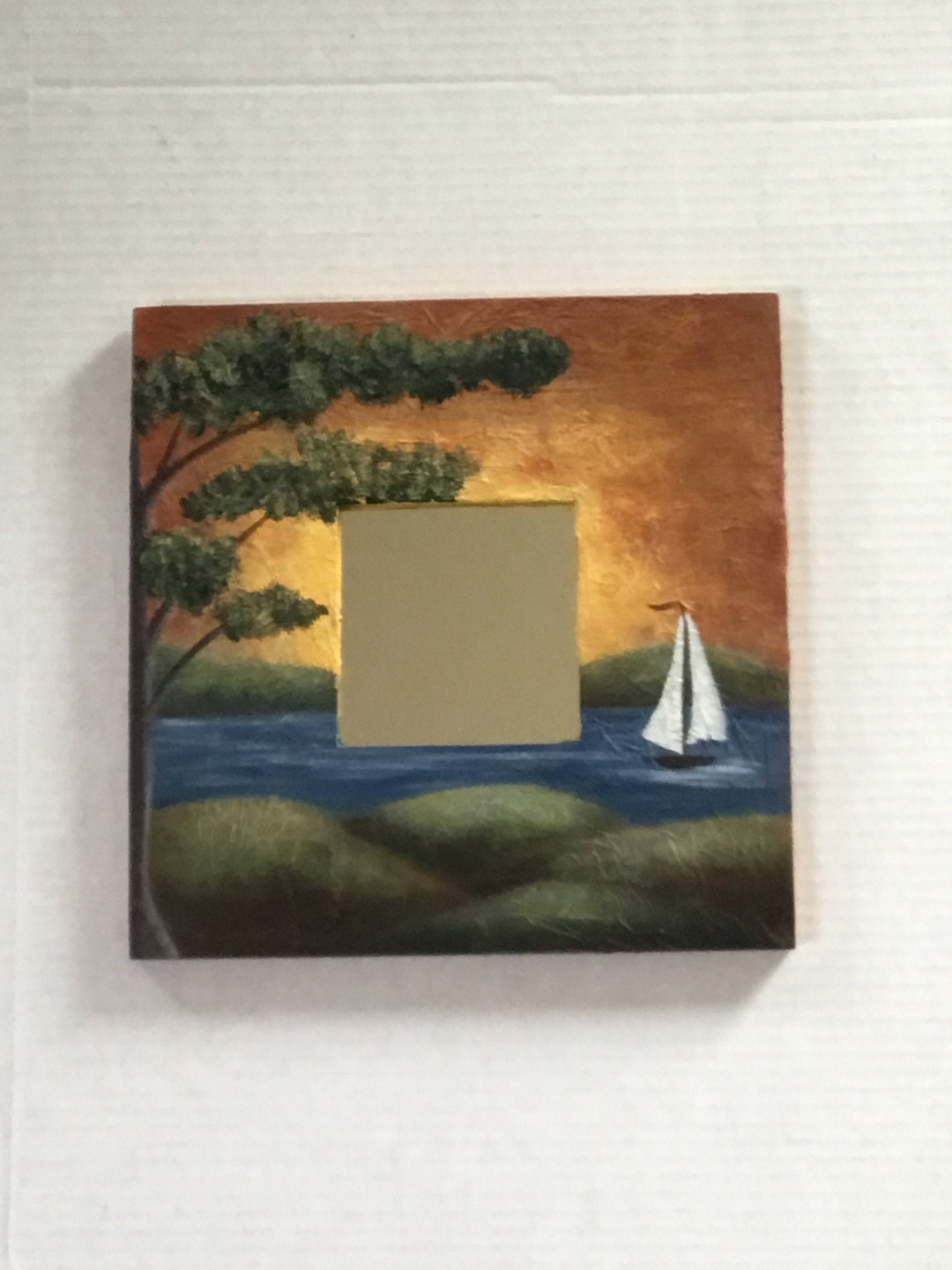 Sailboat and Water Hand Painted Mirror - Etsy