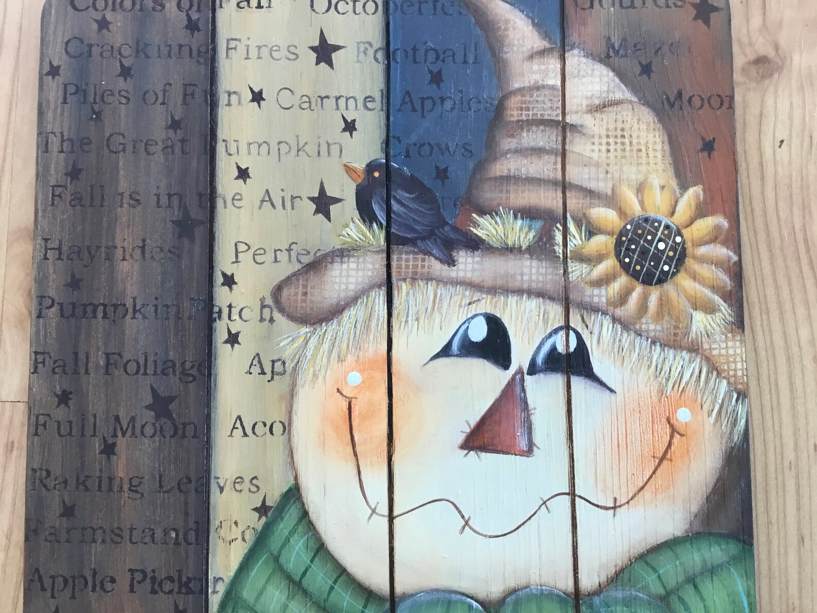 Hand Painted Fall Scarecrow Smiley and Matilda - Etsy