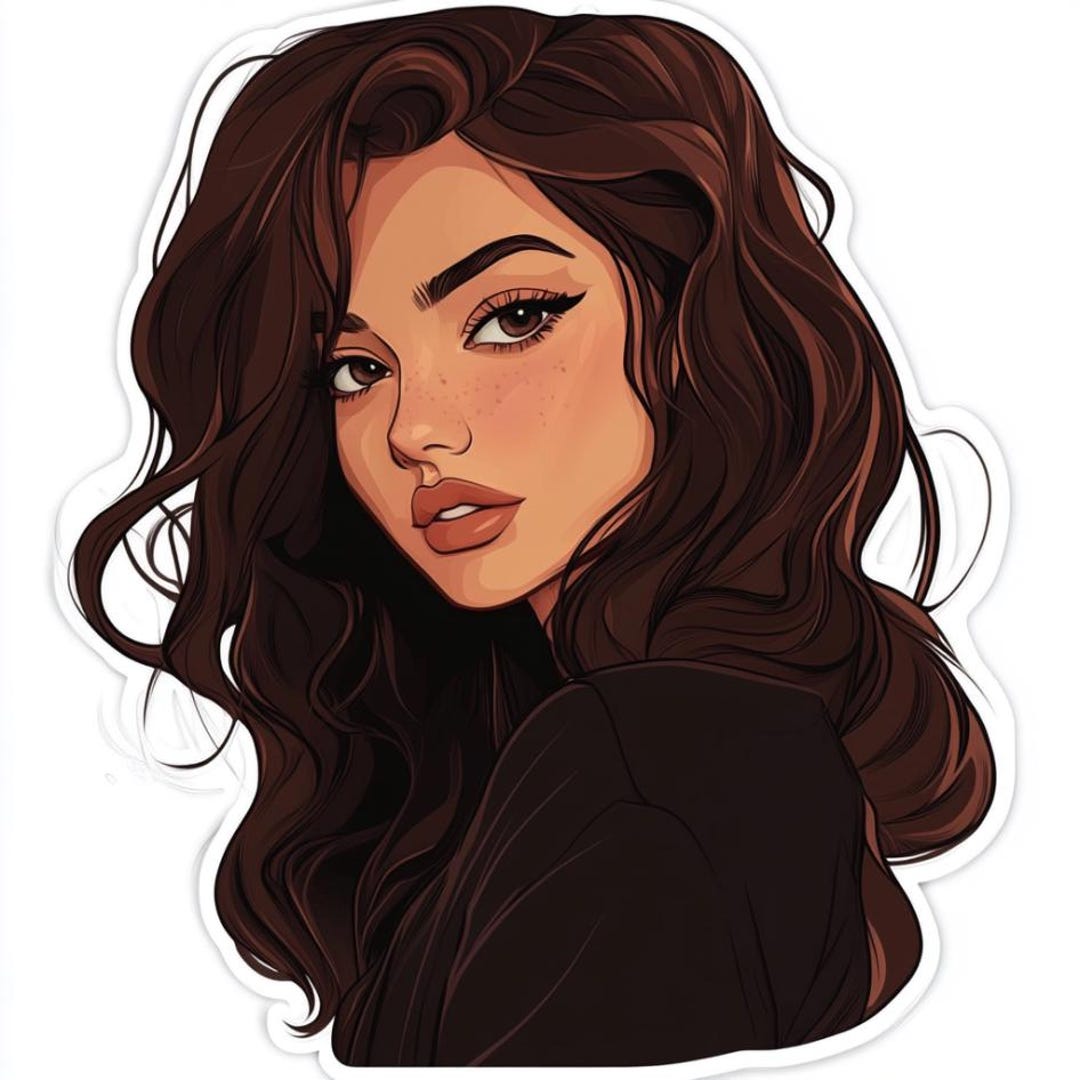 Moody Brunette Aesthetic Sticker | Chocolate Hair Girl | VSCO Vibes for ...