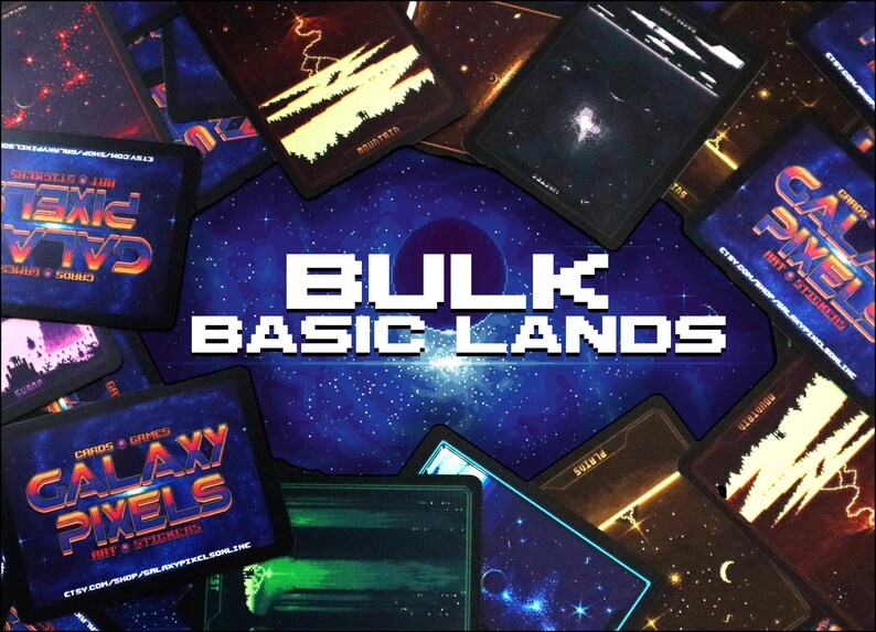 50 or 100 Count Bulk Basic Lands - Pixel Art - Human Made - Proxy - EDH ...