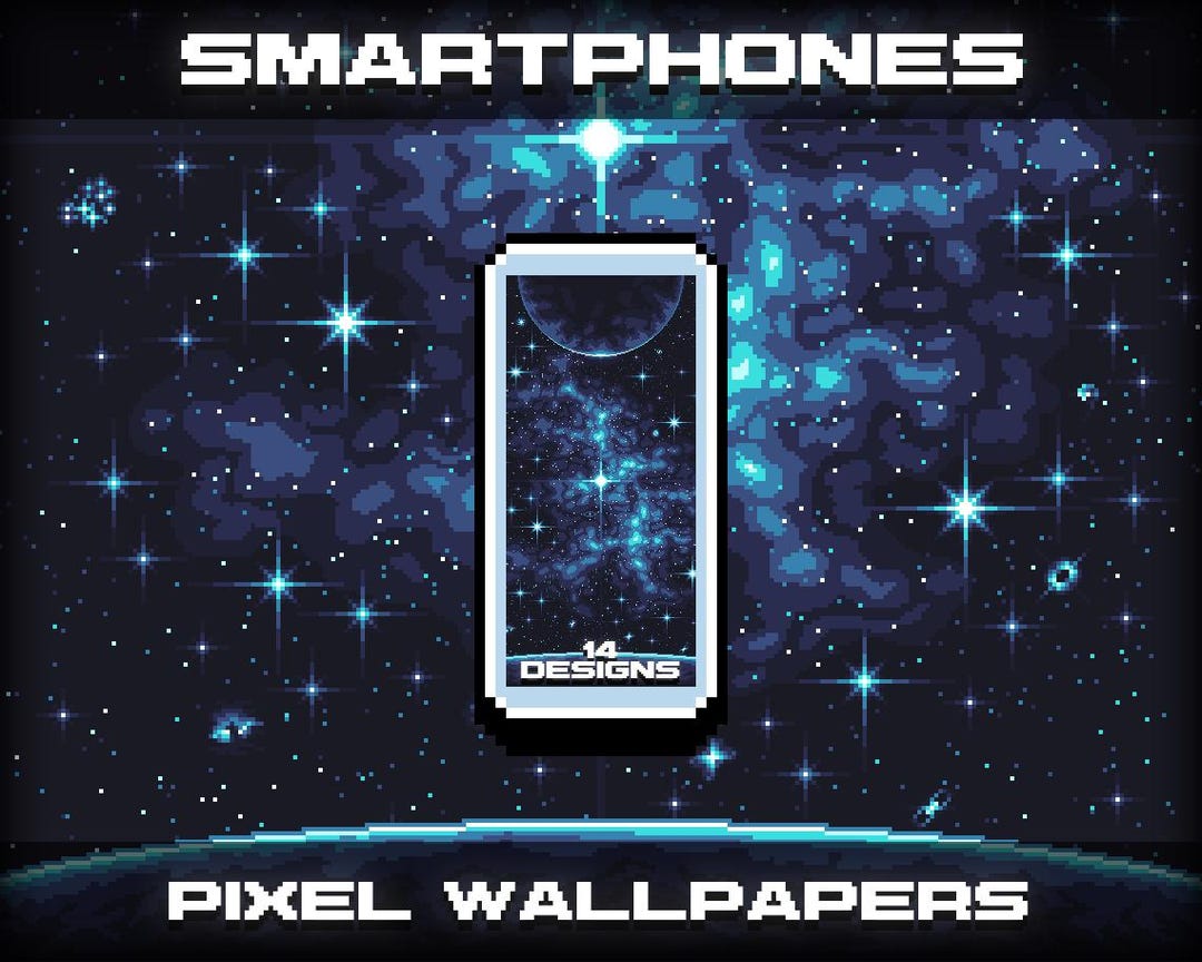 Pixel Wallpapers Pack 4 - Pixelart Space Wallpapers - for Smartphones ...