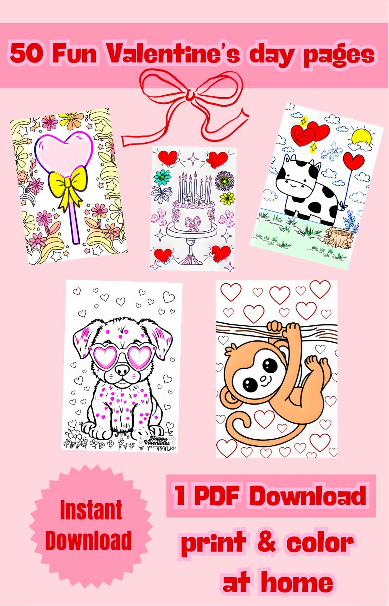 Valentine's Coloring Pages: Super Cute Valentine's Themed Coloring ...