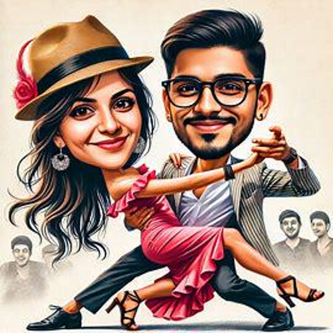 Custom Salsa Cartoon Portrait, Custom Officer Caricature Drawing From ...