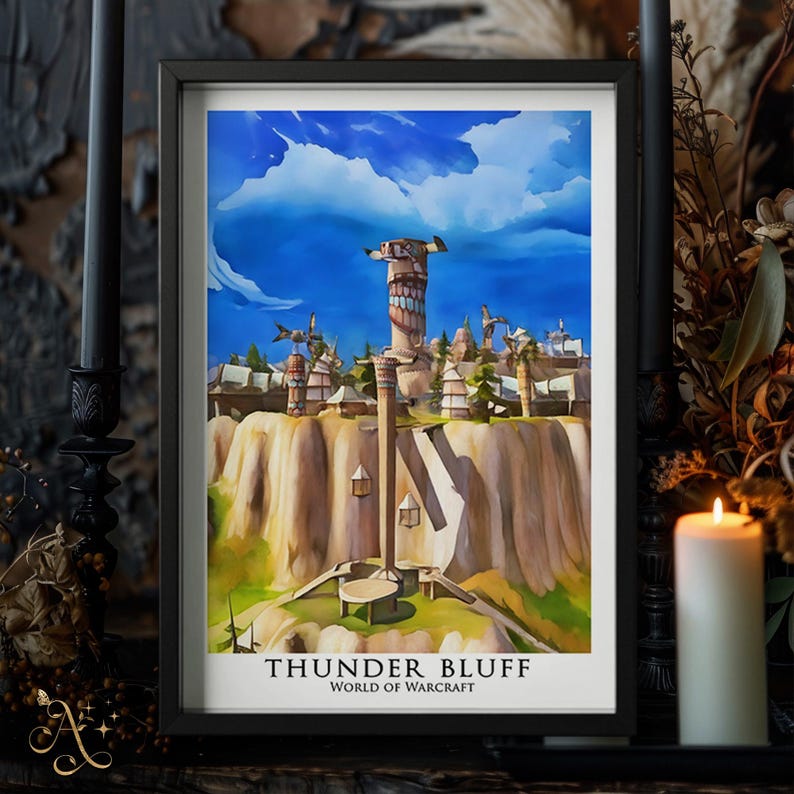 World of Warcraft Thunder Bluff Wall Art | Printed Poster | Wow Present ...