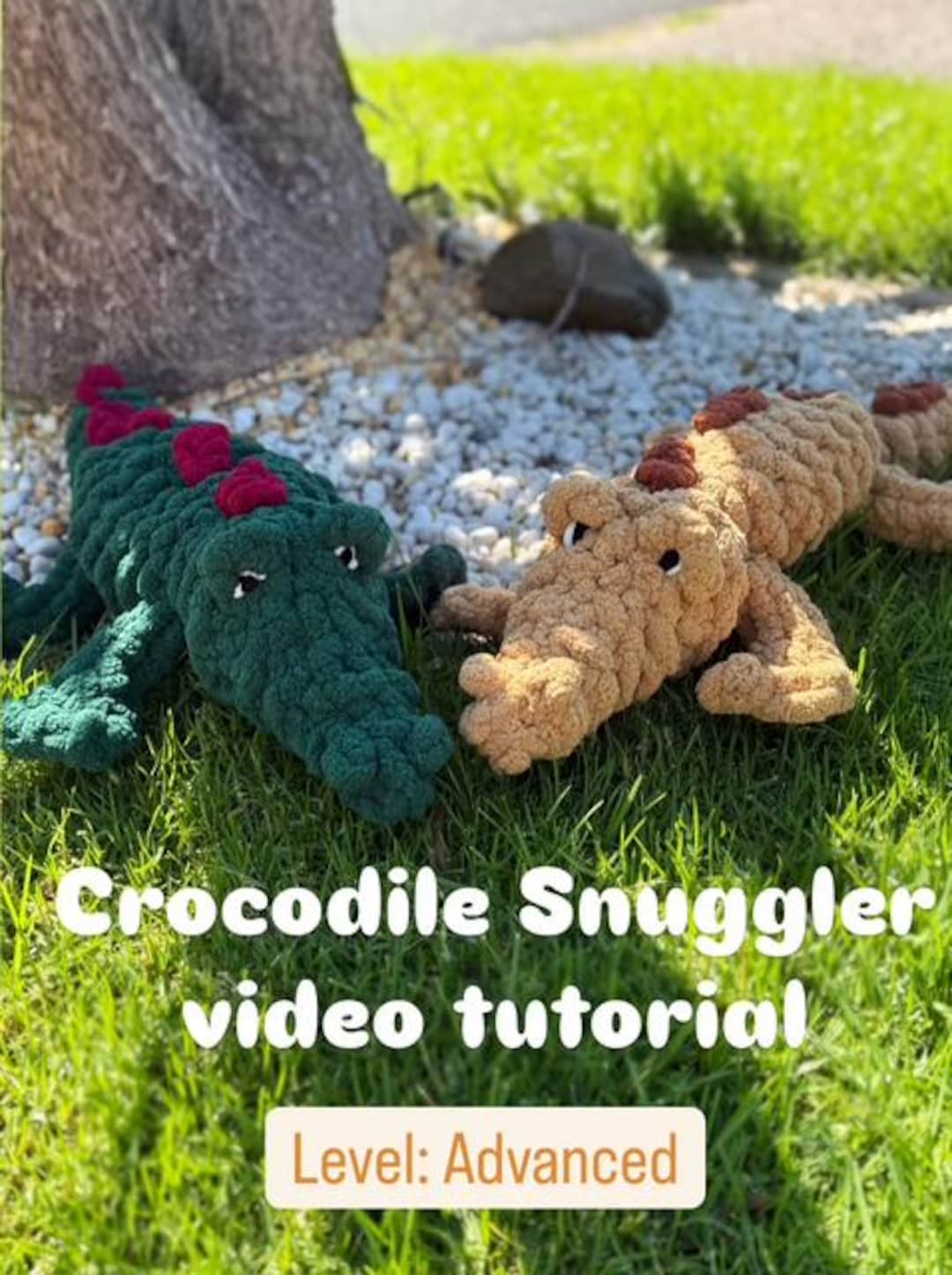 Hand Knit Crocodile Snuggler Video Tutorial/ Pattern. Intermediate ...