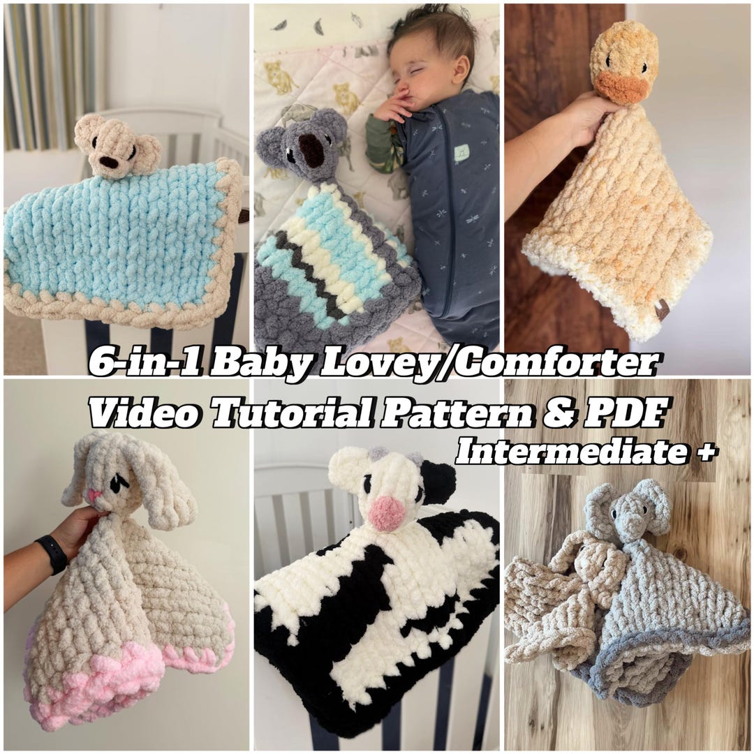 6-in-1 Animal Lovey/comforter / Video Tutorial/ Hand Knit Pattern ...