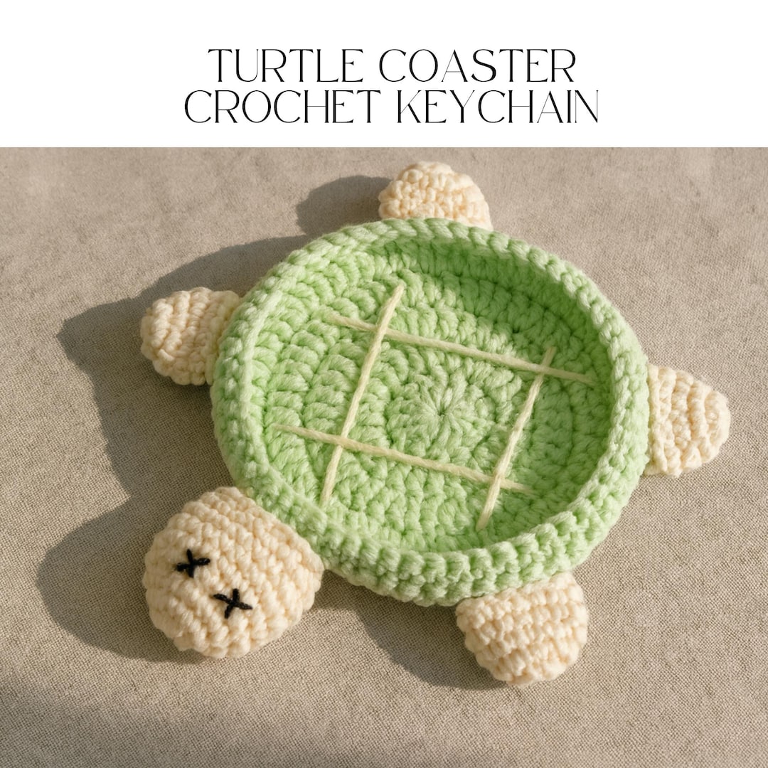 Crochet Turtle Coaster Pattern: Amigurumi Keychain (PDF Download) - Etsy