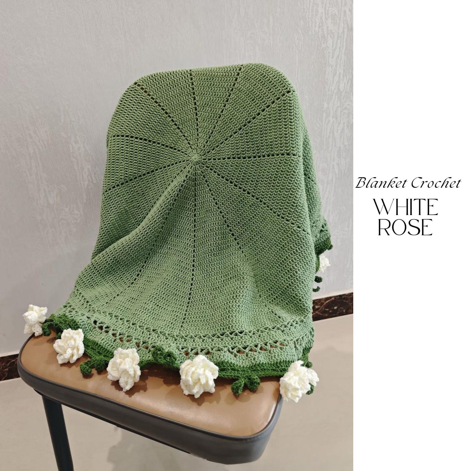 White Rose Crochet Blanket Pattern: Elegant Floral Amigurumi (PDF ...