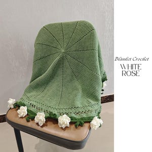 White Rose Crochet Blanket Patterns, Elegant Rose Crochet Amigurumi ...