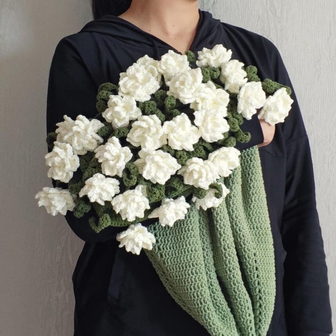 White Rose Crochet Blanket Pattern: Elegant Floral Amigurumi (PDF ...