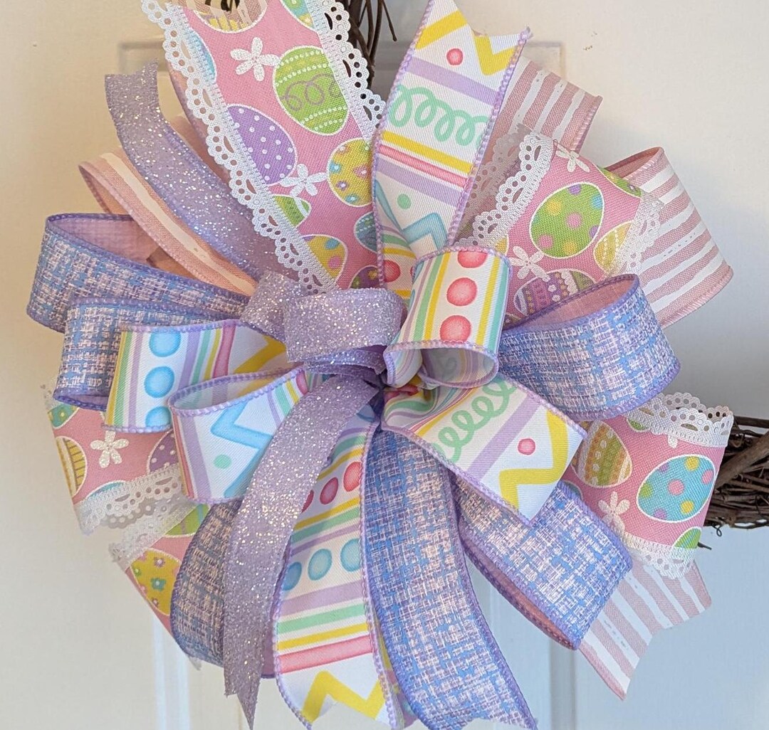 Pastel Easter Bow, Spring Bow, Mother's Day Bow, Pastel Funky Bow ...