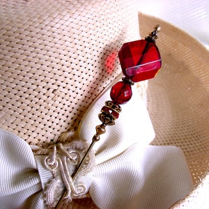 HATPIN With RED CRYSTAL and Rhinestones on Gold Finish Setting - 8” - Etsy