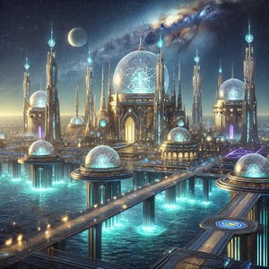 Celestial & Galactic Cities Sci-fi Digital Art Bundle Ai-enhanced ...