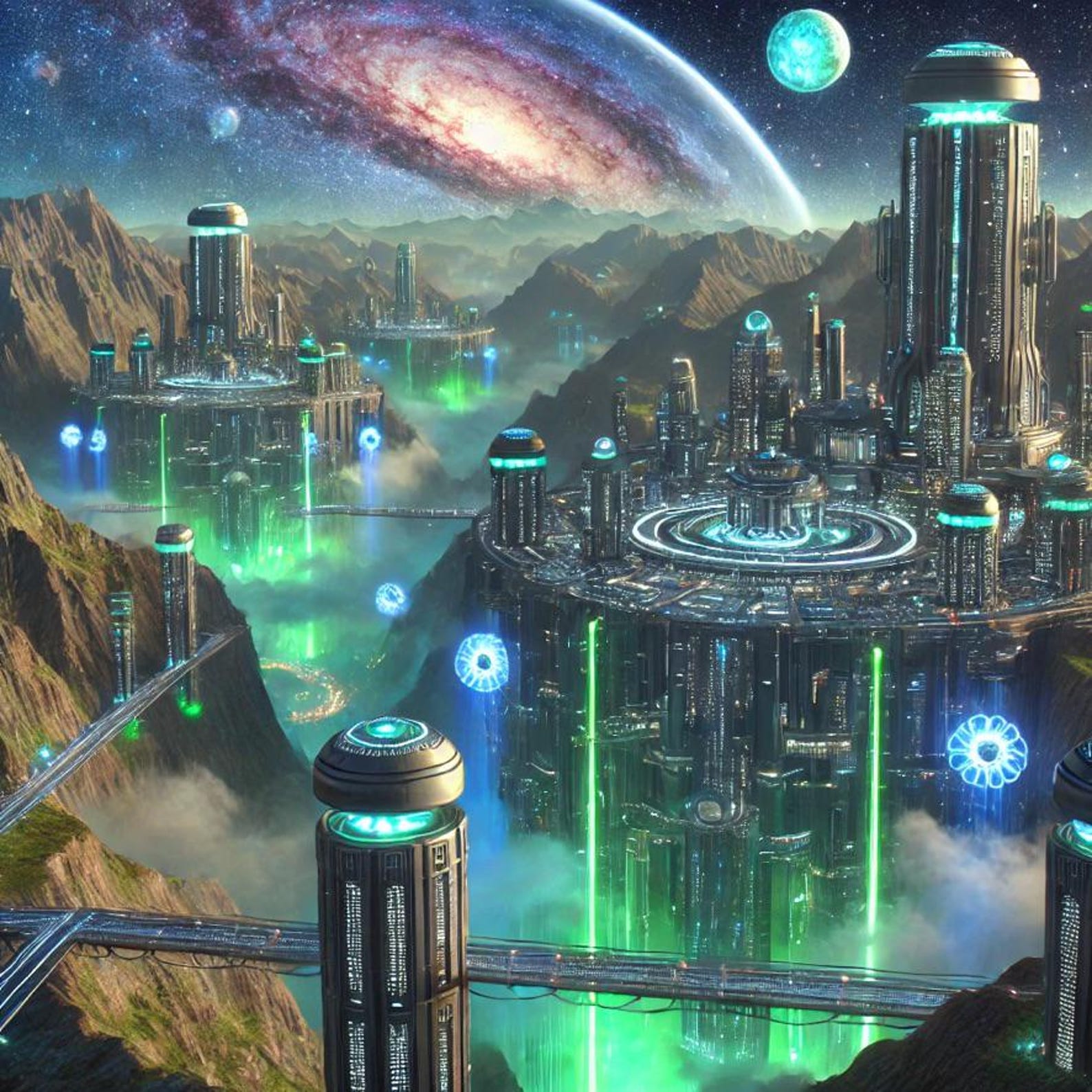 Celestial & Galactic Cities Sci-fi Digital Art Bundle Ai-enhanced Printable Space Art - Etsy