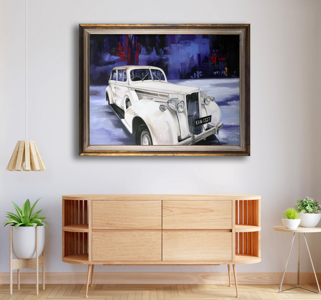 Quaid-e-azam Vintage Car Painting | Handmade Art on Canvas | Historical ...