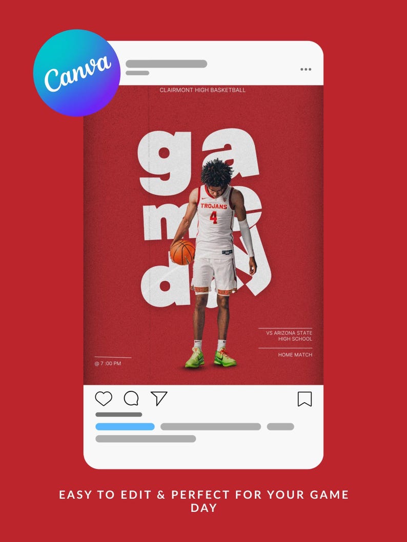 Game Day Poster and Match Schedule Bundle, Customizable Canva Sports ...