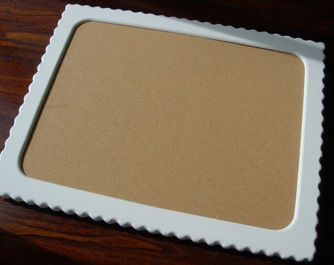 Large Cork Bulletin Board - Wood Scallop Frame - White - Etsy