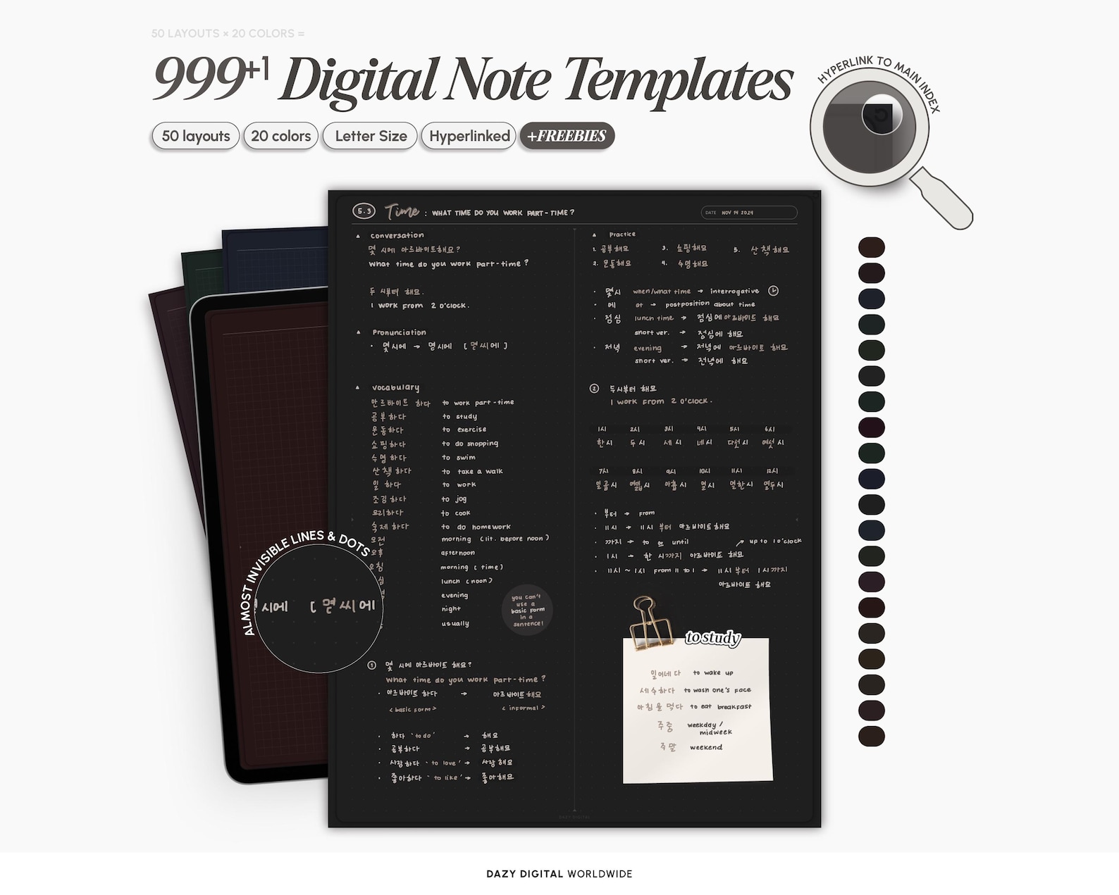 DARK MODE Digital Note Templates (v2) Goodnotes Notability | Minimal ...
