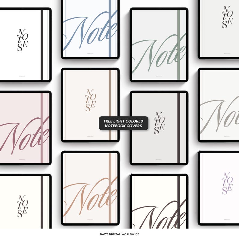 DARK MODE Digital Notebook | 50 Templates | Hyperlinked Sections ...