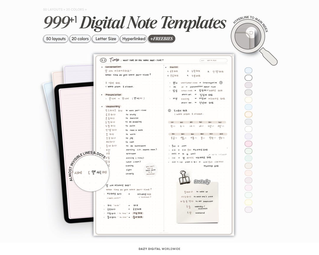 LIGHT MODE Digital Note Templates (v2) | Goodnotes Notability | Minimal ...