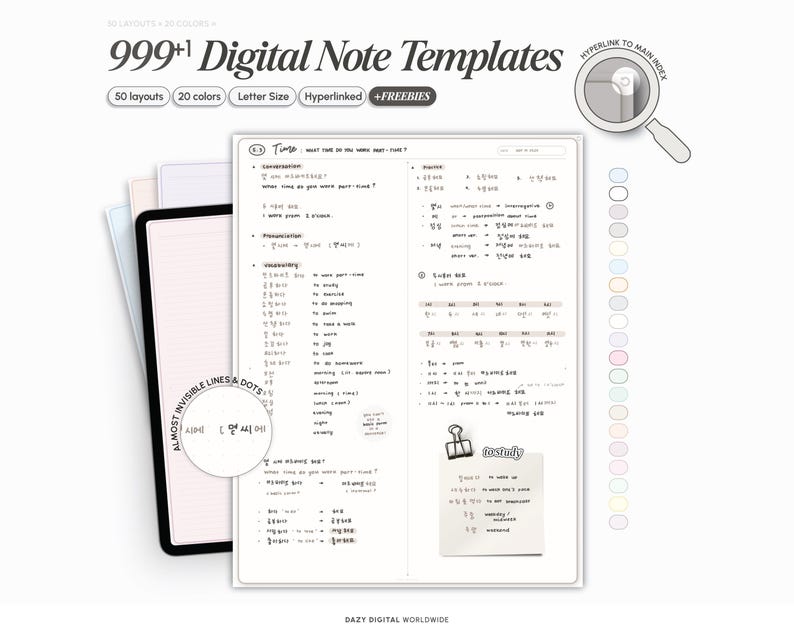 LIGHT MODE Digital Note Templates (v2) | Goodnotes Notability | Minimal ...