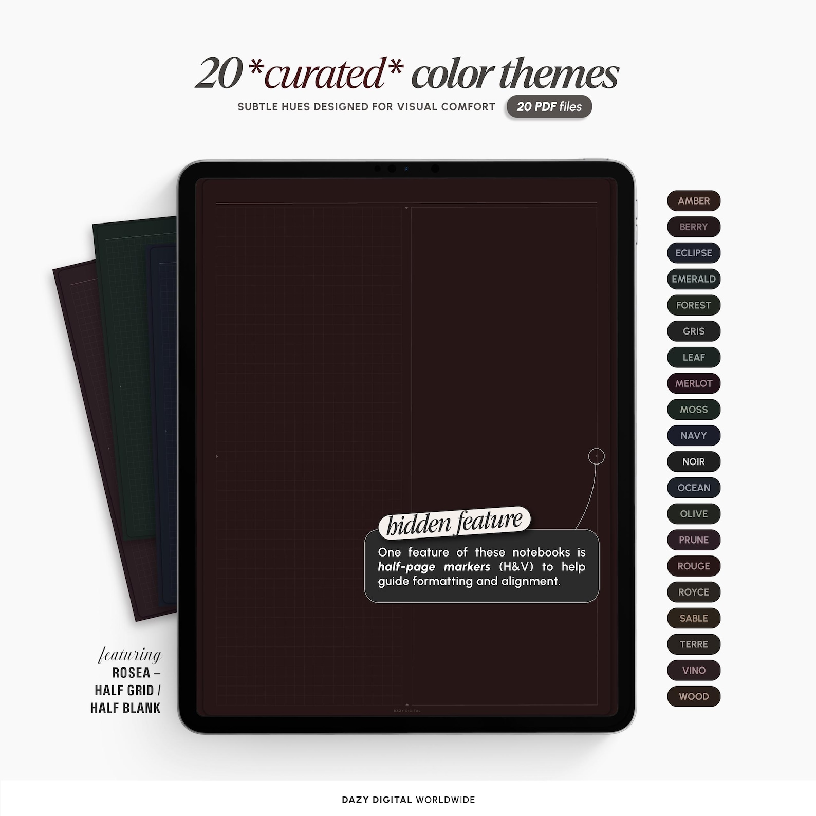 DARK MODE Digital Note Templates (v2) Goodnotes Notability | Minimal ...